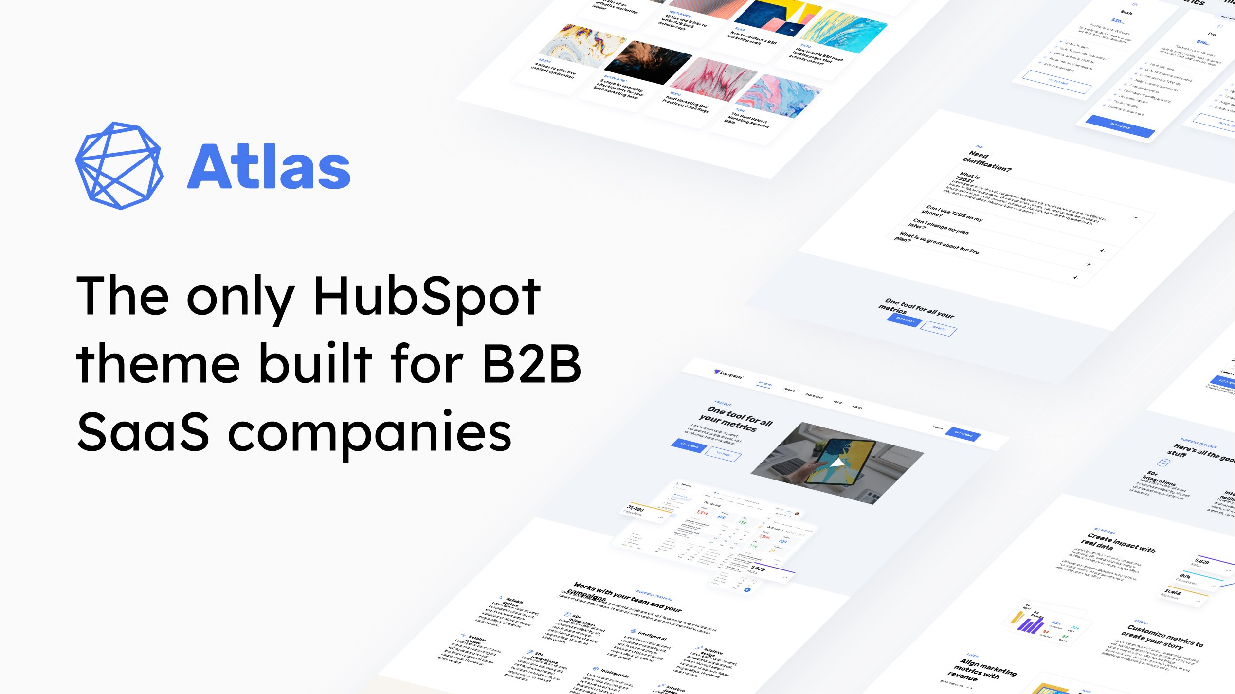 Clean HubSpot Website Theme for B2B SaaS - Atlas by Kalungi